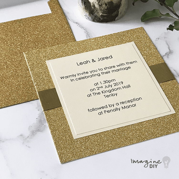 How To Make ..... Easy Gold Glitter Invitations - Imagine DIY