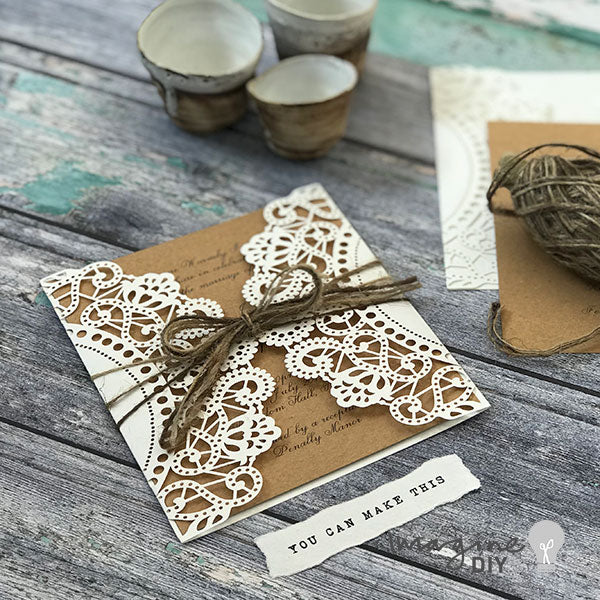 Rustic Wedding Stationery | Rustic Doily Wedding Invitations - Imagine DIY