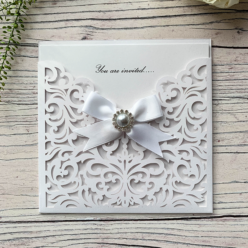 Lucy Wedding Invitation - White - Imagine DIY