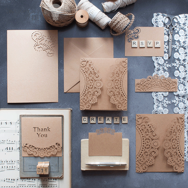 Doily Laser Cut in Kraft | Imagine DIY | diy stationery kraft